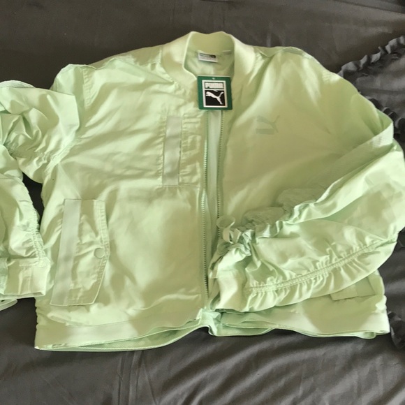 Puma | Jackets & Coats | Nwt Light Green Puma Bomber Jacket | Poshmark